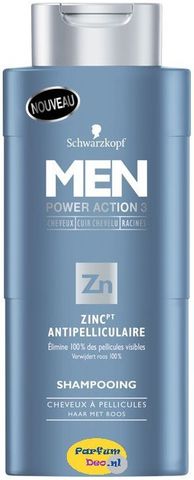 SCHWARZKOPF MEN POWER ACTION 3 ZN ZINC ANTIPELLICULAIRE SHAMPOO FLACON ...