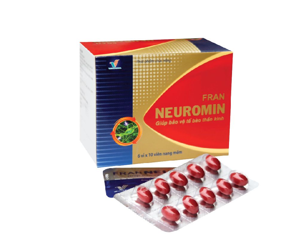 FRAN NEUROMIN Hộp 6 vỉ x 10 viên nang mềm Giúp bảo vệ tế bào thần kinh ...