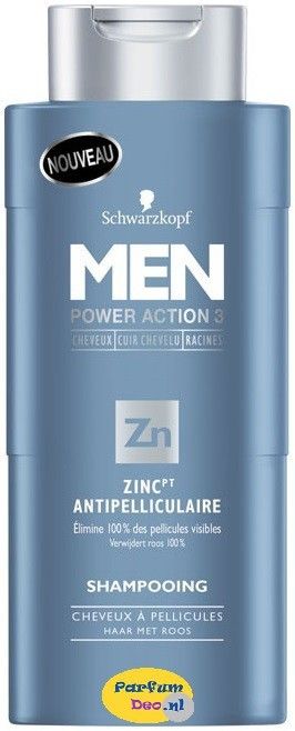 SCHWARZKOPF MEN POWER ACTION 3 ZN ZINC ANTIPELLICULAIRE SHAMPOO FLACON ...