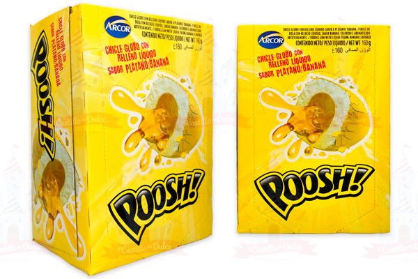 Kẹo gum Poosh Platano hương chuối Arcor hộp 160g