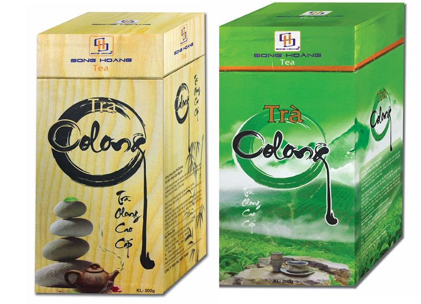 TRÀ OOLONG SONG HOÀNG XANH, VÀNG GỖ HỘP GIẤY 200G