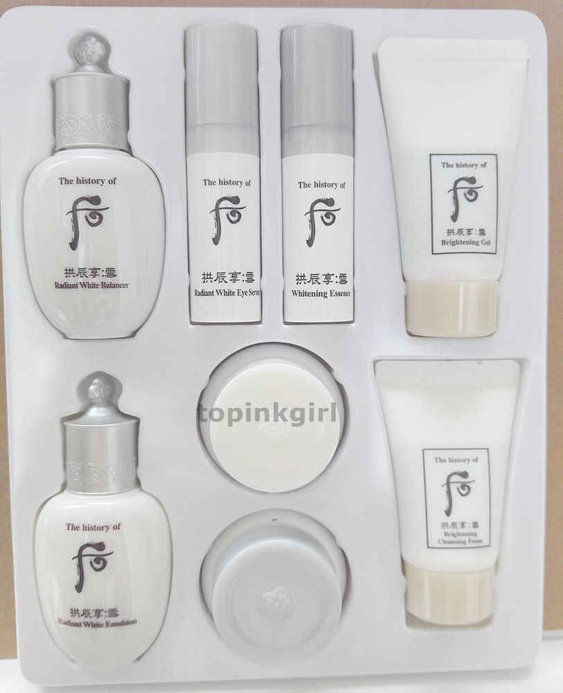 WHOO Radiant White Royal Whitening 8 items Set New Spot Corrector Eye ...