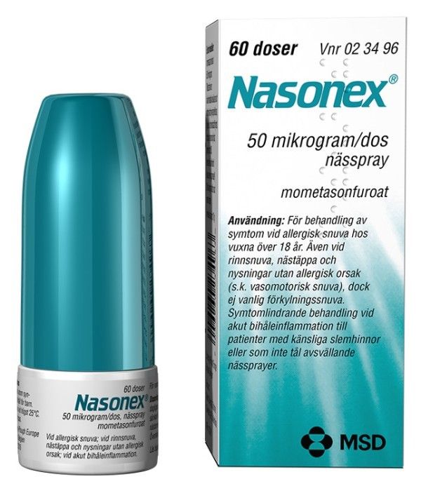 Nasonex, a nasal spray, suspension 50 micrograms / dose, 60 doses ...