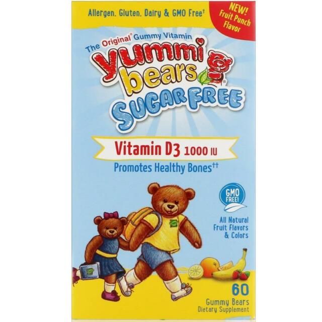 0613098684887 - Sugar Free Vitamin D3 Yummi Bear 60 Gummy