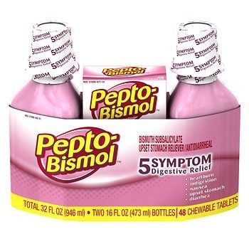 Pepto Bismol Liquid Original Flavor & Chewable Tablets - 2/16 Oz ...