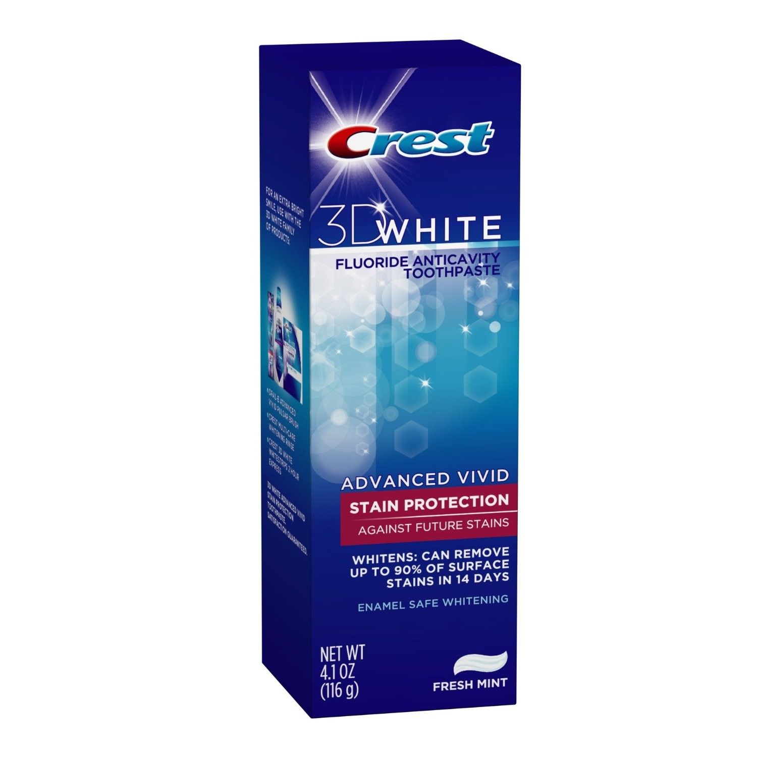 Crest 3D White Advanced Vivid Flouride Toothpaste, Fresh Mint, 4.1 ...