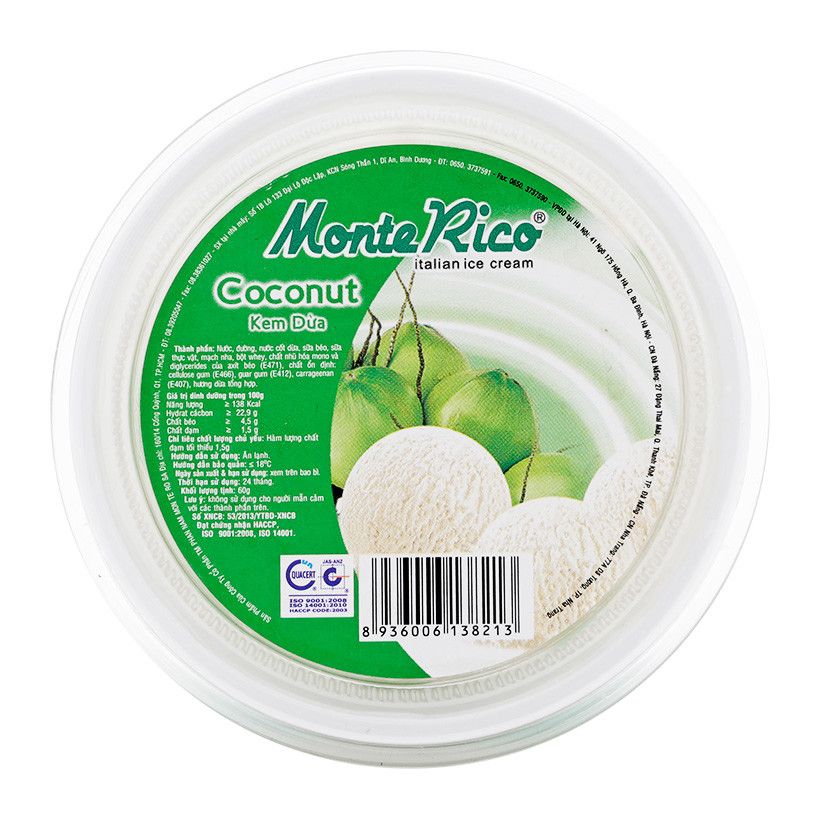 Kem dừa Monte Rico hộp 60g | iCheck.vn
