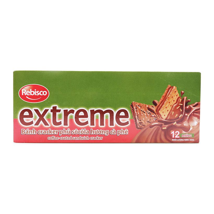 Bánh cracker phủ sô cô la hương cà phê Rebisco Extreme hộp 300g